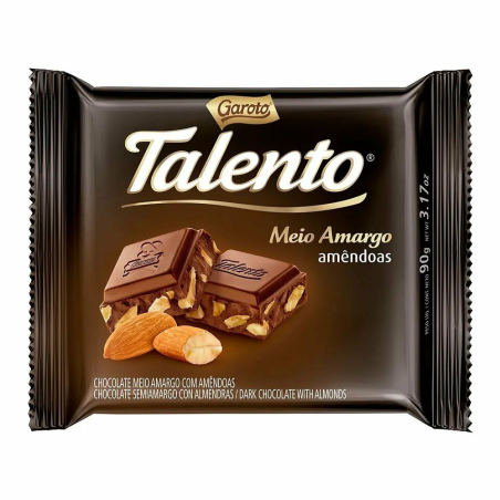 Chocolate Talento 25gr Meio Amargo/ Amêndoas