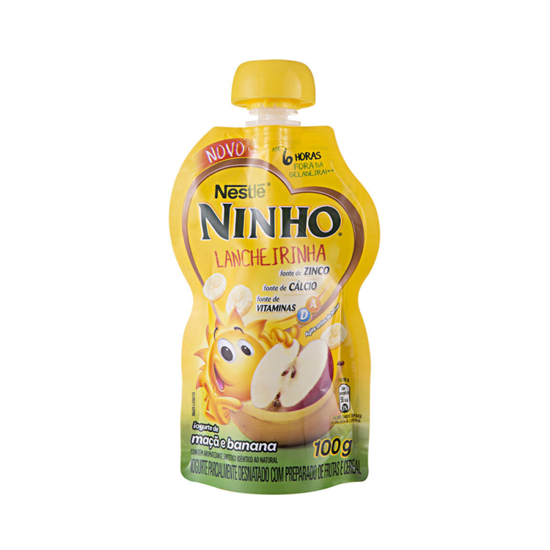 Iogurte Nestlé Ninho 100gr Lancheira Banana e Maçã