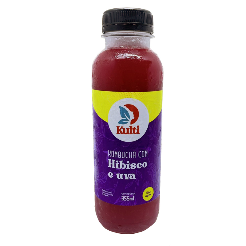 Bebida Kulti Kombucha 355ml Hibisco e Uva