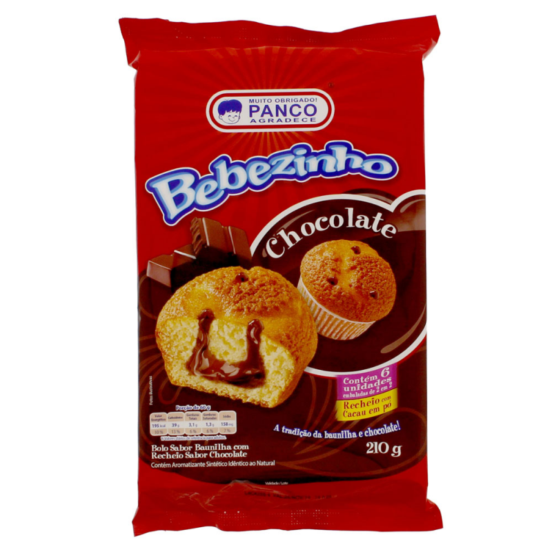 Mini Bolo Panco Bebezinho 210gr Chocolate