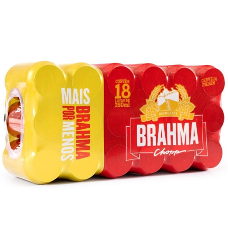 Cerveja Lata 350ml Brahma Pilsen Chopp Pack com 18un
